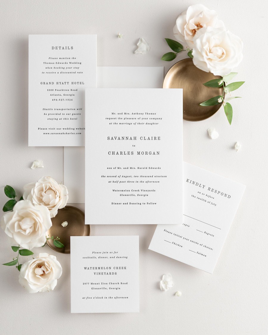 Savannah Letterpress Wedding Invitations | Shine Wedding Invitations